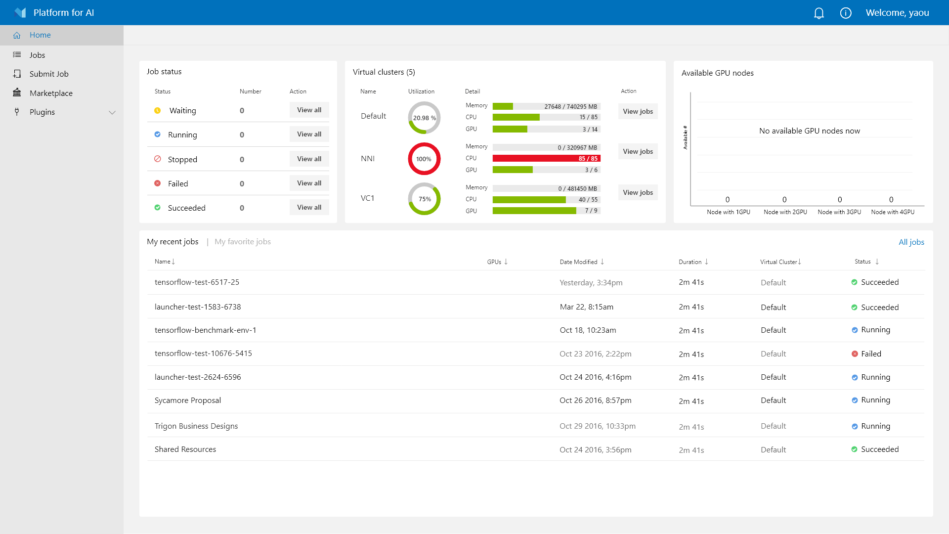 Refine Web UI Homepage (normal user and admin) + fix no available node ...
