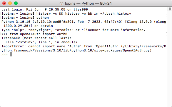 好像用不了，报没有Auth0 · Issue #40 · acheong08/OpenAIAuth · GitHub