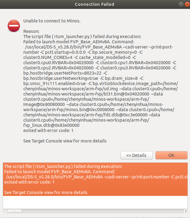 Failure when boot Minos on FVP by DS-5 · Issue #50 · minosproject/minos · GitHub