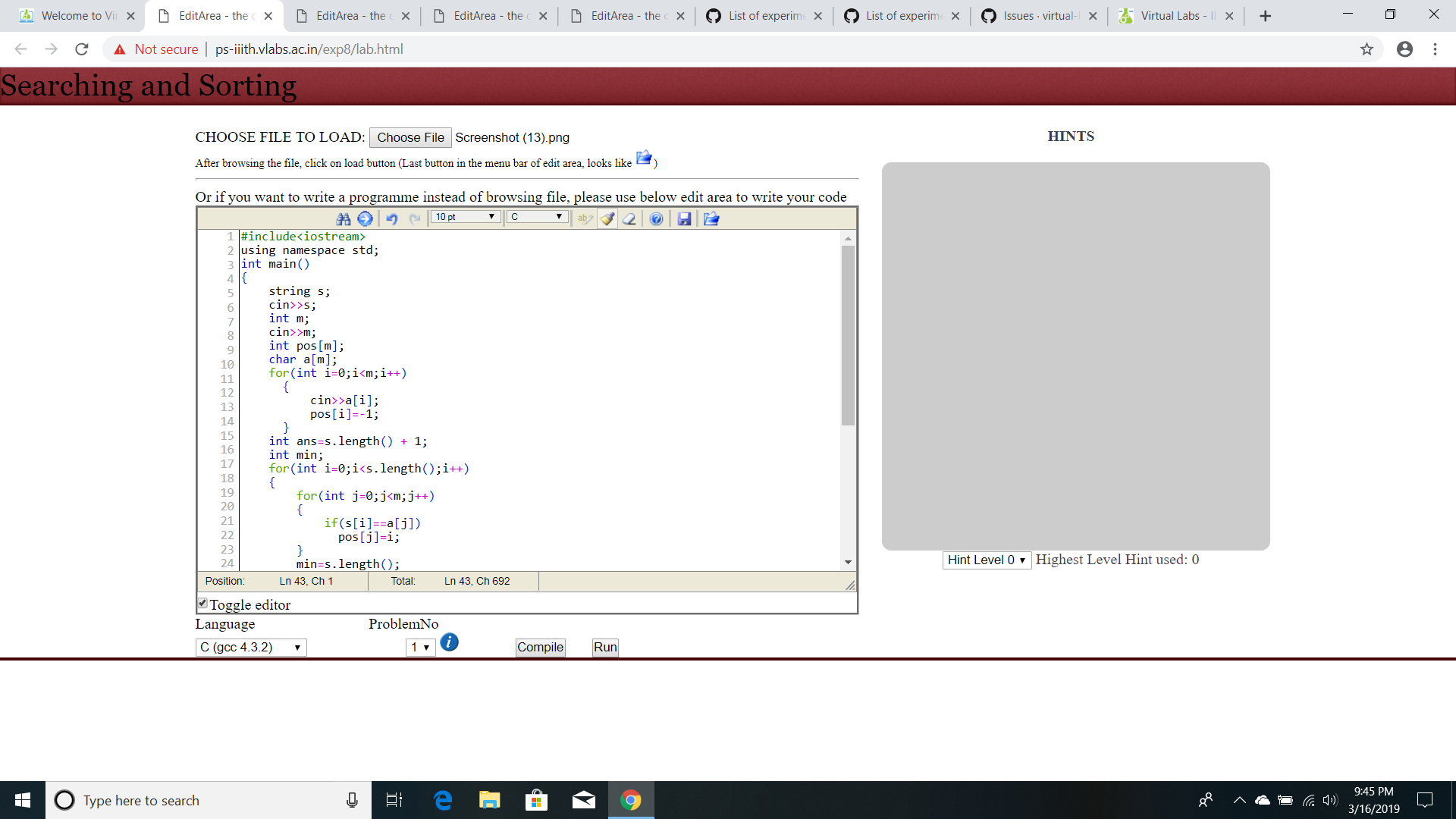 List of experiments_Searching and Sorting_Experiment · Issue #833 · virtual-labs-archive/problem ...