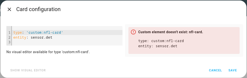 can't install · Issue #6 · D34DC3N73R/ha-nfl-card · GitHub