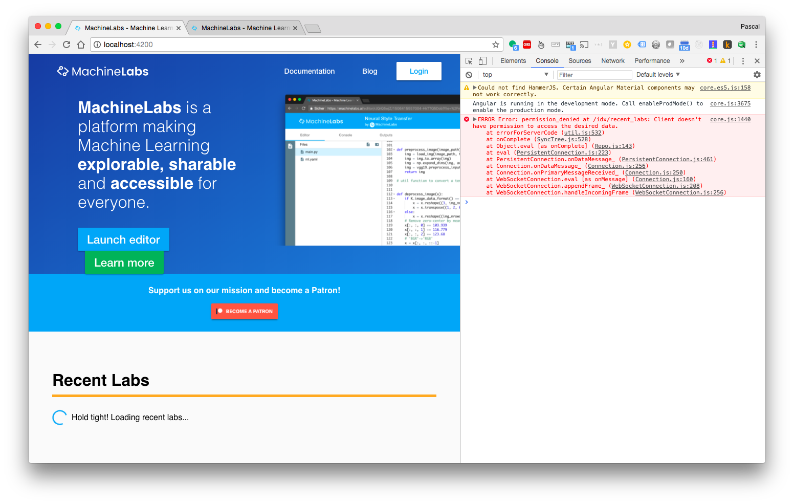 Landing page doesn't have any error handling · Issue #660 · machinelabs ...