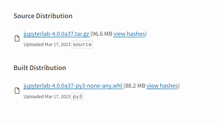 jupyterlab `4.0.0a37` package is considerably bigger than jupyterlab `4 ... jupyterlab `4.0.0a37` package is considerably bigger than jupyterlab `4 ...