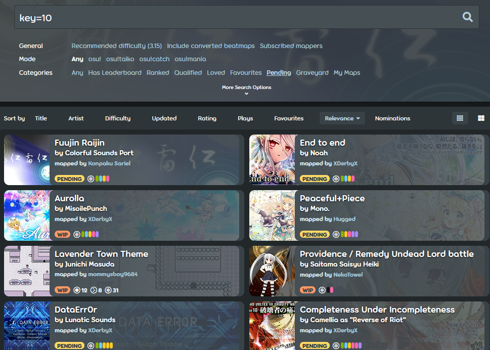 osu!direct completely ignores limiting search terms · Issue #14008 · ppy/osu · GitHub