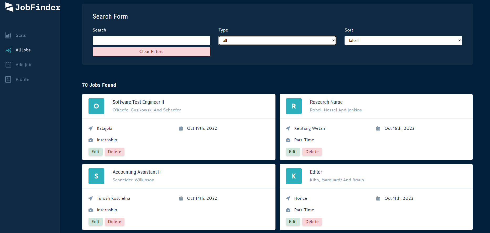 Github Saikatbhuiyanmern Job Finder This Is A Full Stack Job Finder App Using Mern Stack 