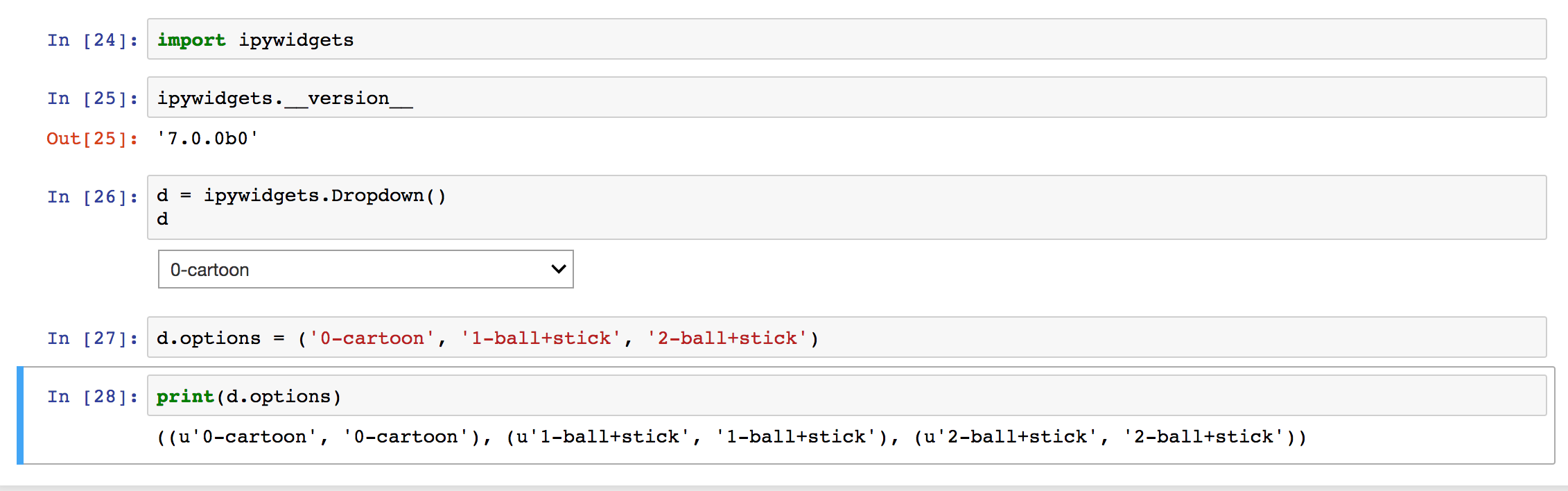 Dropdown.options is converted from Tuple[str] -> Tuple[Tuple[str]]? · Issue #1512 · jupyter ...