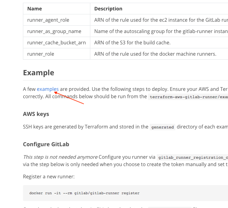 Broken Examples link · Issue #63 · cattle-ops/terraform-aws-gitlab-runner · GitHub