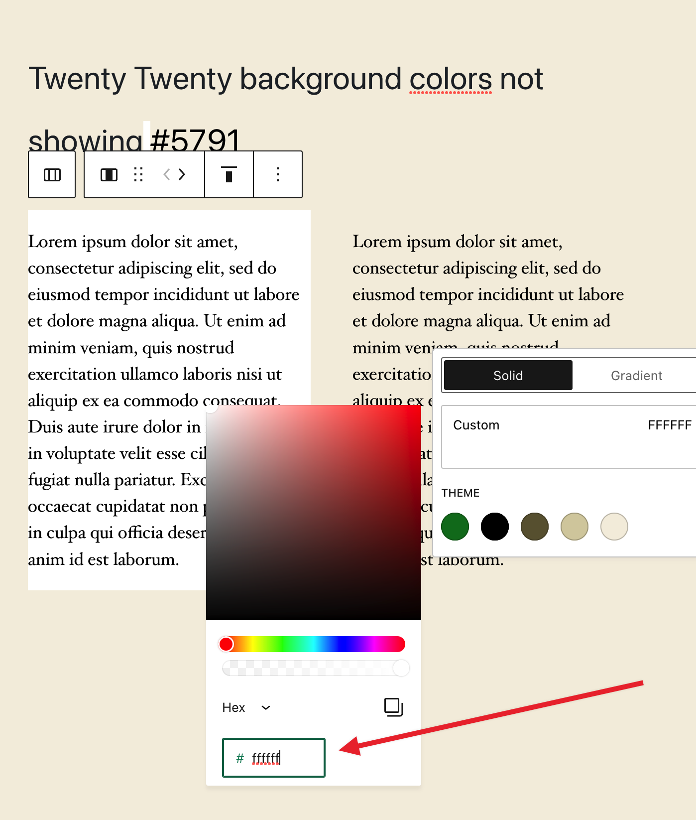 Twenty Twenty background colors not showing · Issue #5791 · Automattic ...