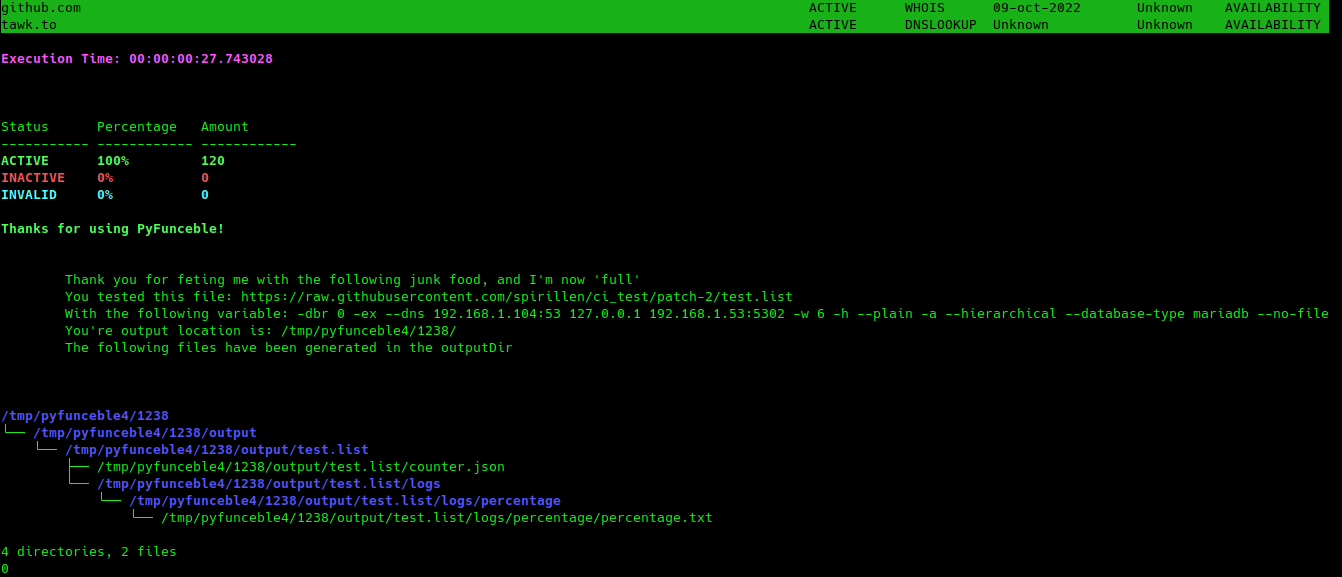 4.0.0a7 --no-file + --dbr · Issue #142 · funilrys/PyFunceble · GitHub