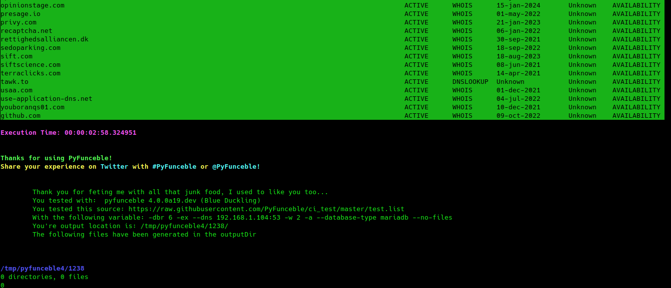 4.0.0a7 --no-file + --dbr · Issue #142 · funilrys/PyFunceble · GitHub