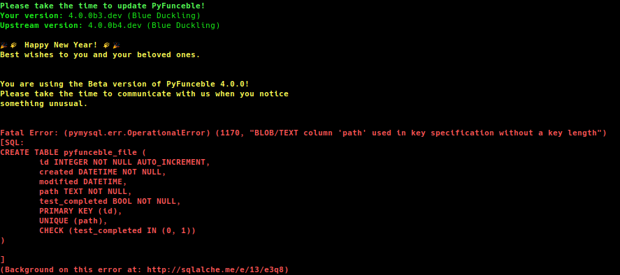 SQL New DB fails · Issue #180 · funilrys/PyFunceble · GitHub