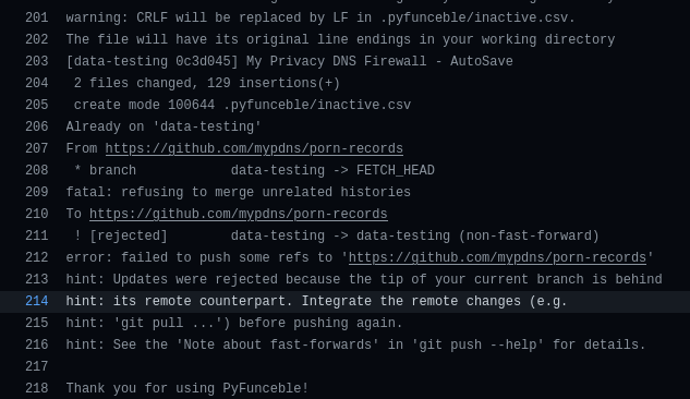 GHA -ci fatal: refusing to merge unrelated histories · Issue #200 · funilrys/PyFunceble · GitHub