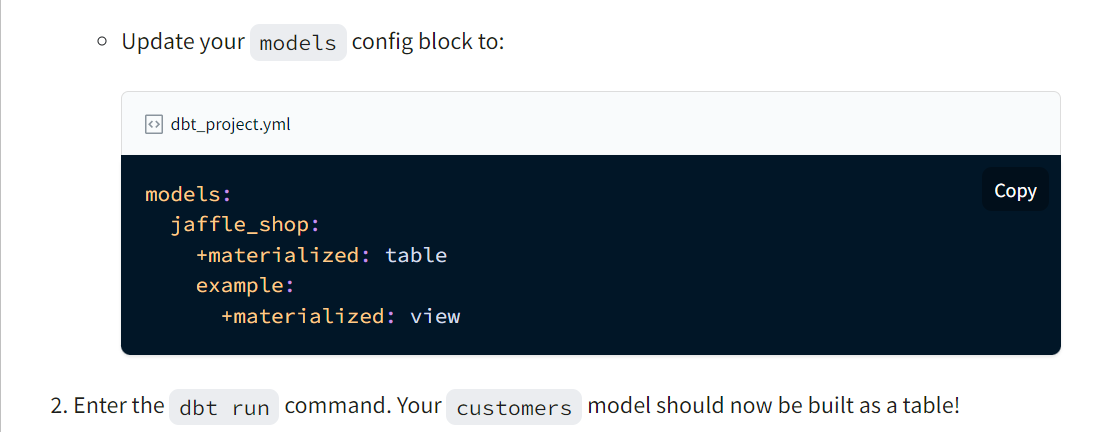 Update the docs to add a save command · Issue #1858 · dbt-labs/docs.getdbt.com · GitHub
