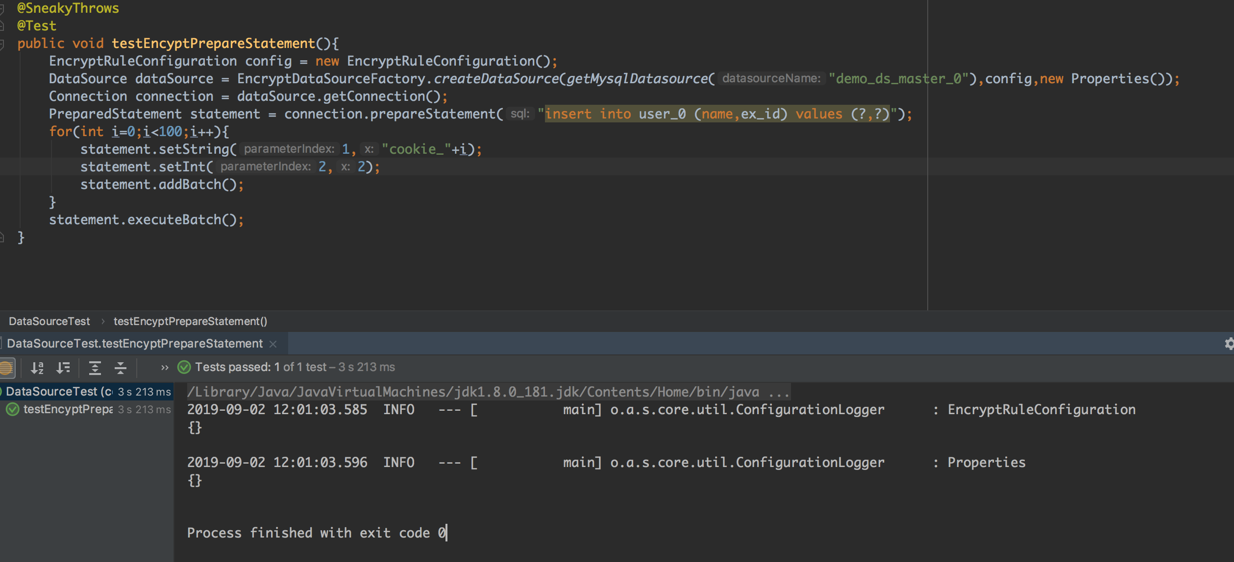 when using EncryptPreparedStatement to savebatch occours error · Issue ...
