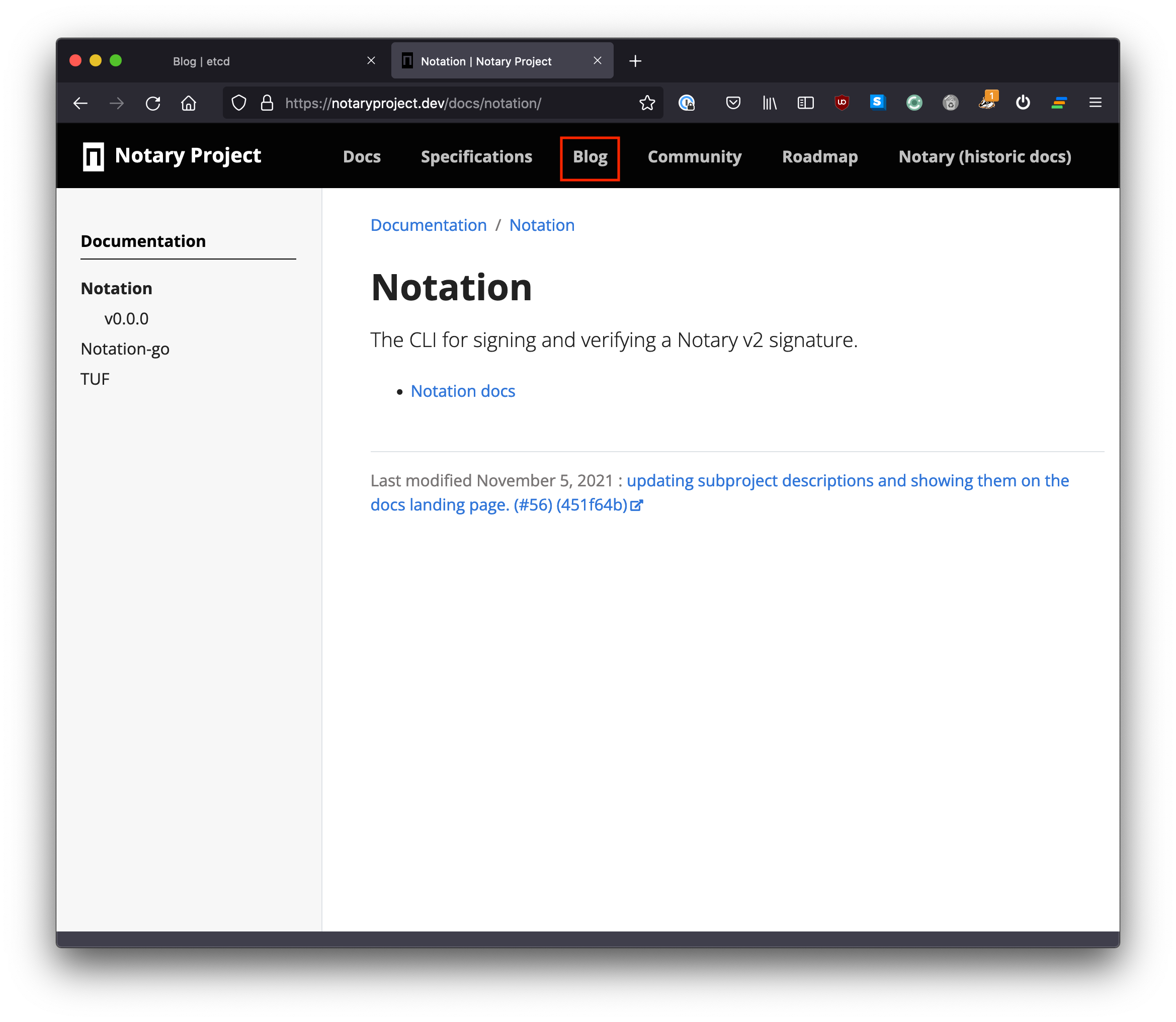 Blog and Docs navbar entries are not shown as active when section pages are being viewed · Issue ...