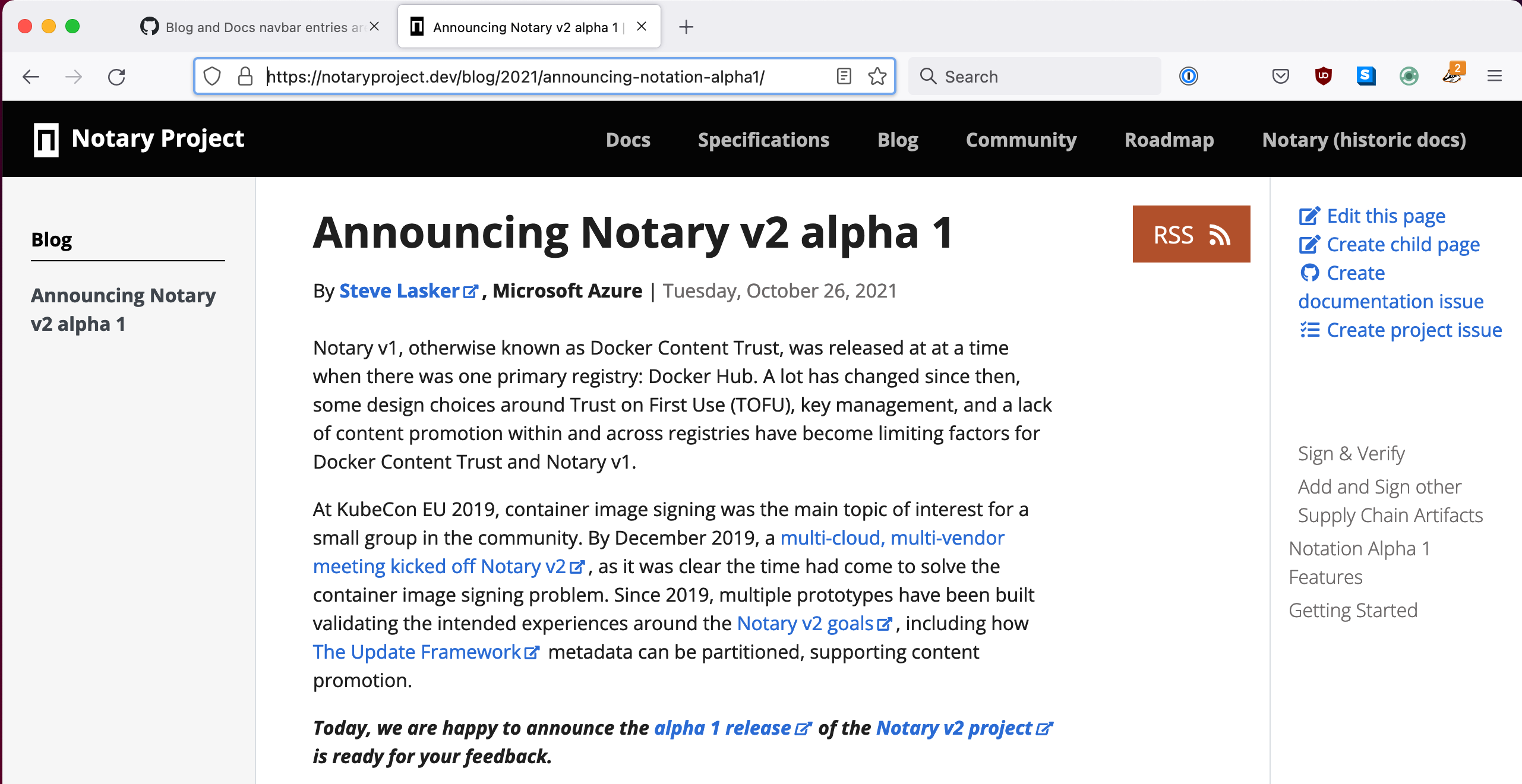 Blog and Docs navbar entries are not shown as active when section pages are being viewed · Issue ...