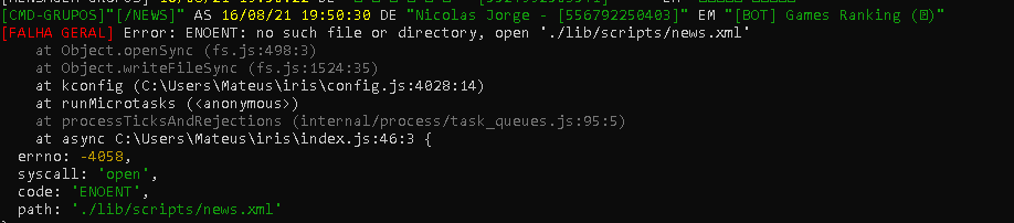 erro News · Issue #135 · KillovSky/Iris · GitHub