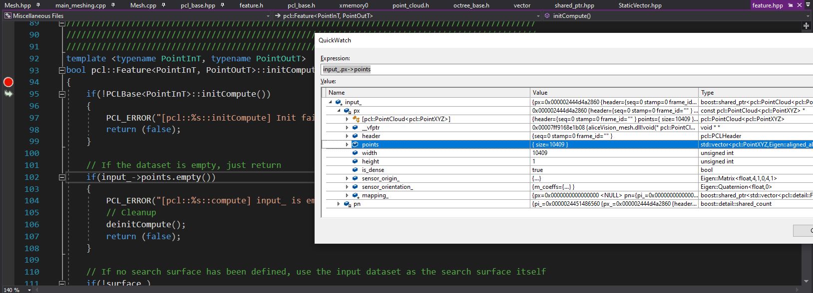 [BUG] Point std:vector in (pcl::PointCloud) increases randomily the allocated size · Issue #4215 ...