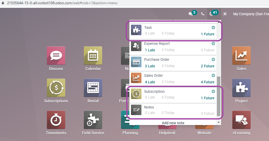Future activities don't show in the menu in odoo 16 · Issue #106970 · odoo/odoo · GitHub