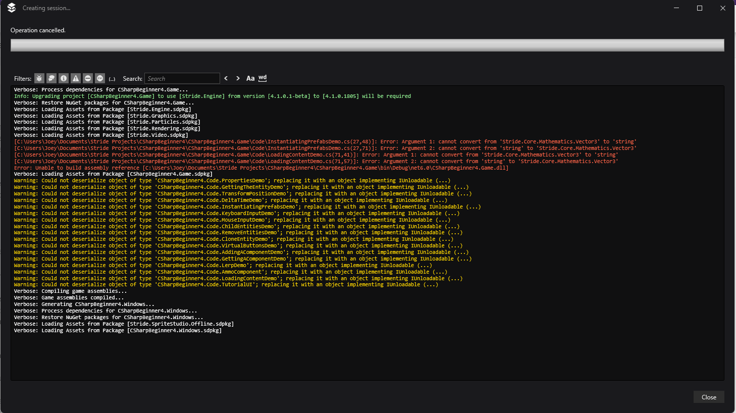 Unable to create "C# beginner" tutorial sample · Issue #1617 · stride3d/stride · GitHub