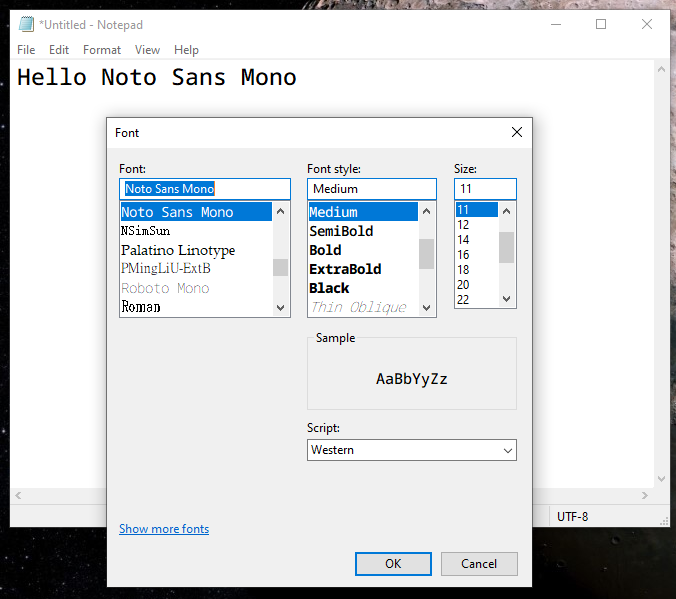 Noto Sans Mono rendering on Windows: All static fonts seem to have same weight. · Issue #10 ...
