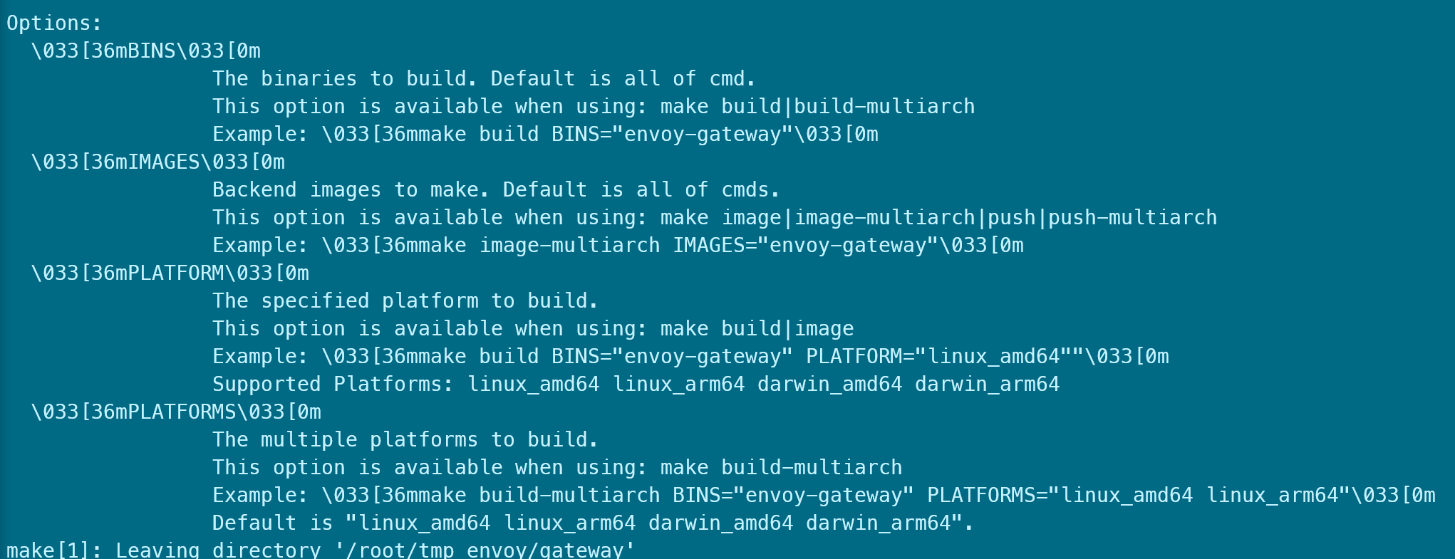 Invalid escape character in command line help document · Issue #742 · envoyproxy/gateway · GitHub