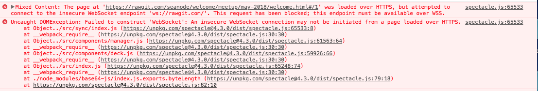 Using insecure websockets prevents deployment with https. · Issue #539 · FormidableLabs ...
