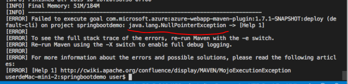 Java.Lang.NullPointerExpection with existing web app name. · Issue #861 · microsoft/azure-maven ...