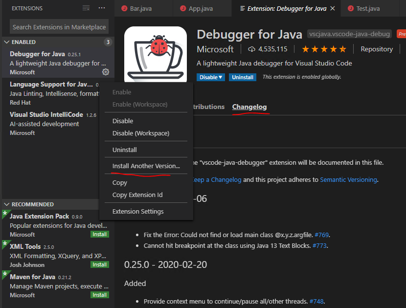 Can not change plugin version when plugin changelog page opened ...