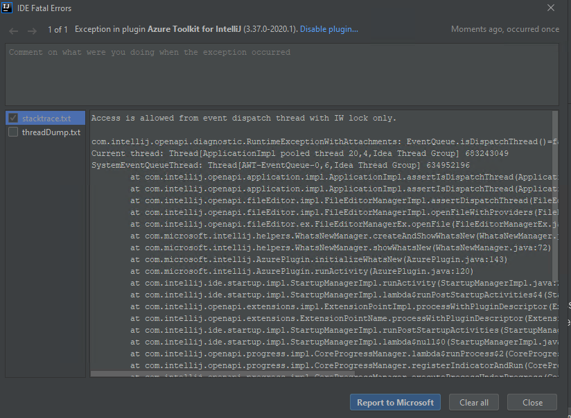 First open project will meet issue EventQueue.isDispatchThread()=false · Issue #4392 · microsoft ...
