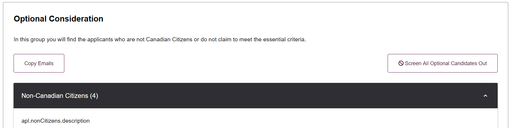 Bug - Applicant Screening Dashboard - unexpected text appearing for each category · Issue #2074 ...