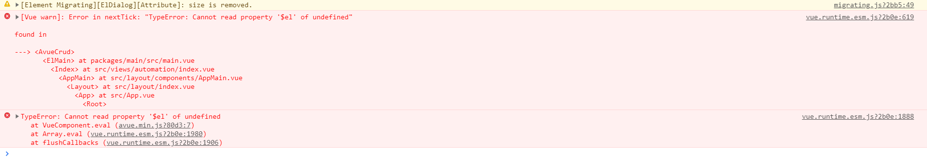 表格高度设置为auto有错误提示 · Issue #433 · nmxiaowei/avue · GitHub