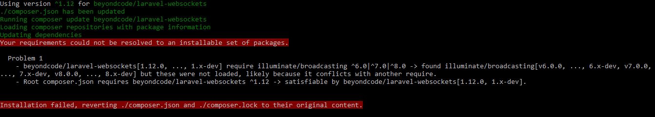 What Version Supported Laravel 5 8 · Issue 891 · Beyondcode Laravel Websockets · Github
