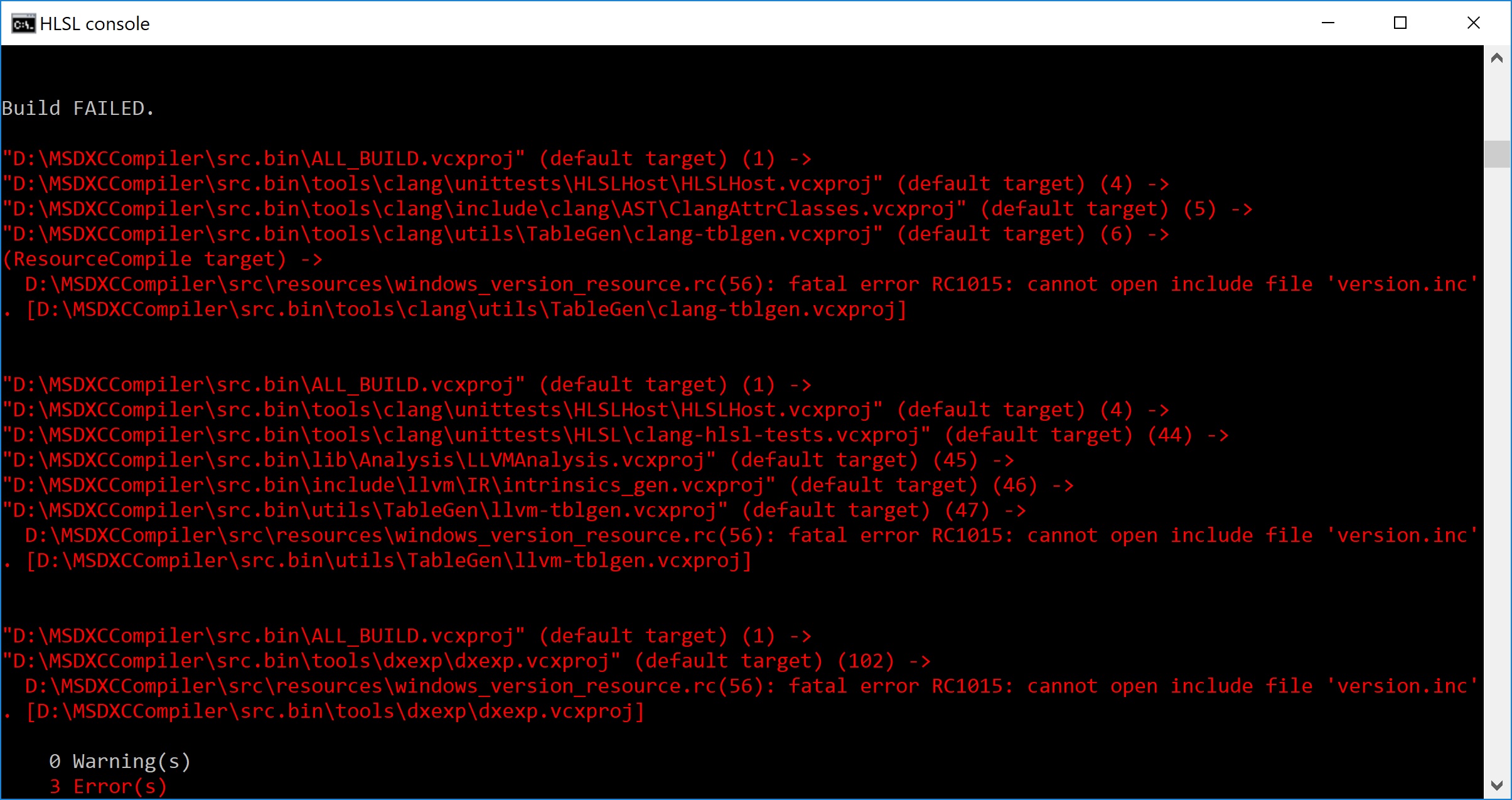 version resource compilation fails due to typo in command line · Issue #2320 · microsoft ...
