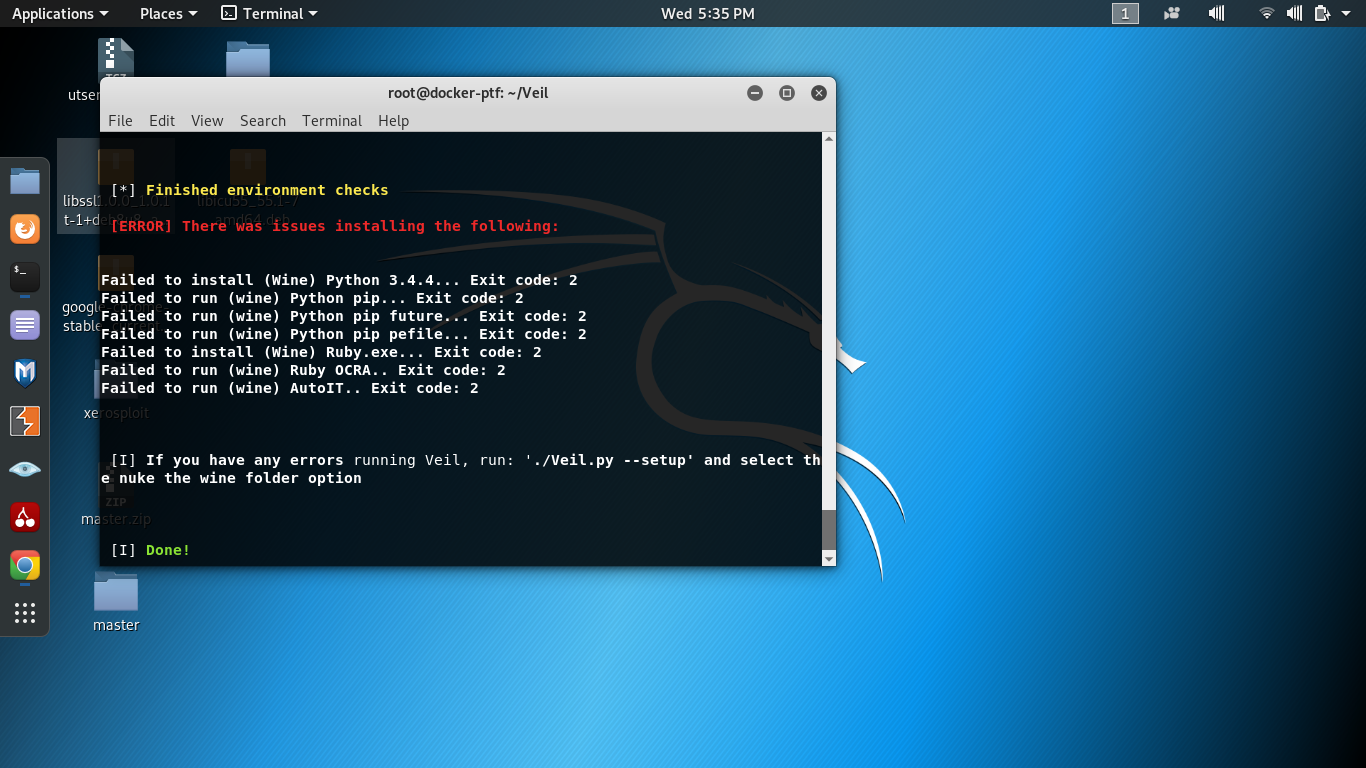 installation failed [ERROR] Failed with git clone: 0 · Issue #309 · Veil-Framework/Veil · GitHub