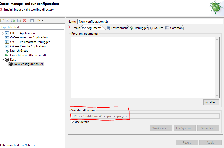Cannot start debugging because the Working Directory is empty · Issue #188 · eclipse-corrosion ...