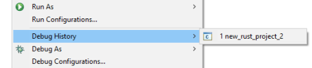 Rust Debug configuration is not being added to the Debug History · Issue #209 · eclipse ...