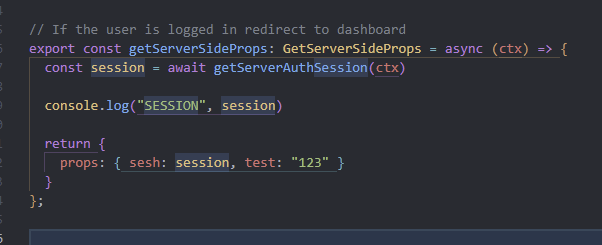 bug: GetServerSideProps doesn't pass session as props if it's called session !? · Issue #1125 ...