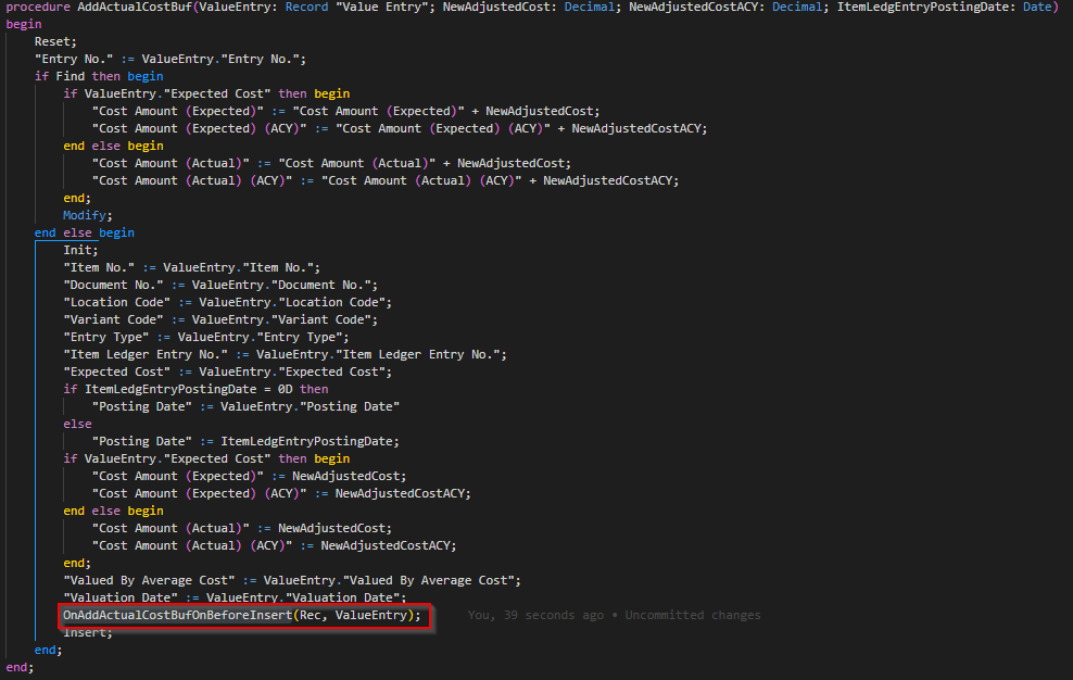[Event Request] table 5895 "Inventory Adjustment Buffer" OnAddActualCostBufOnBeforeInsert ...