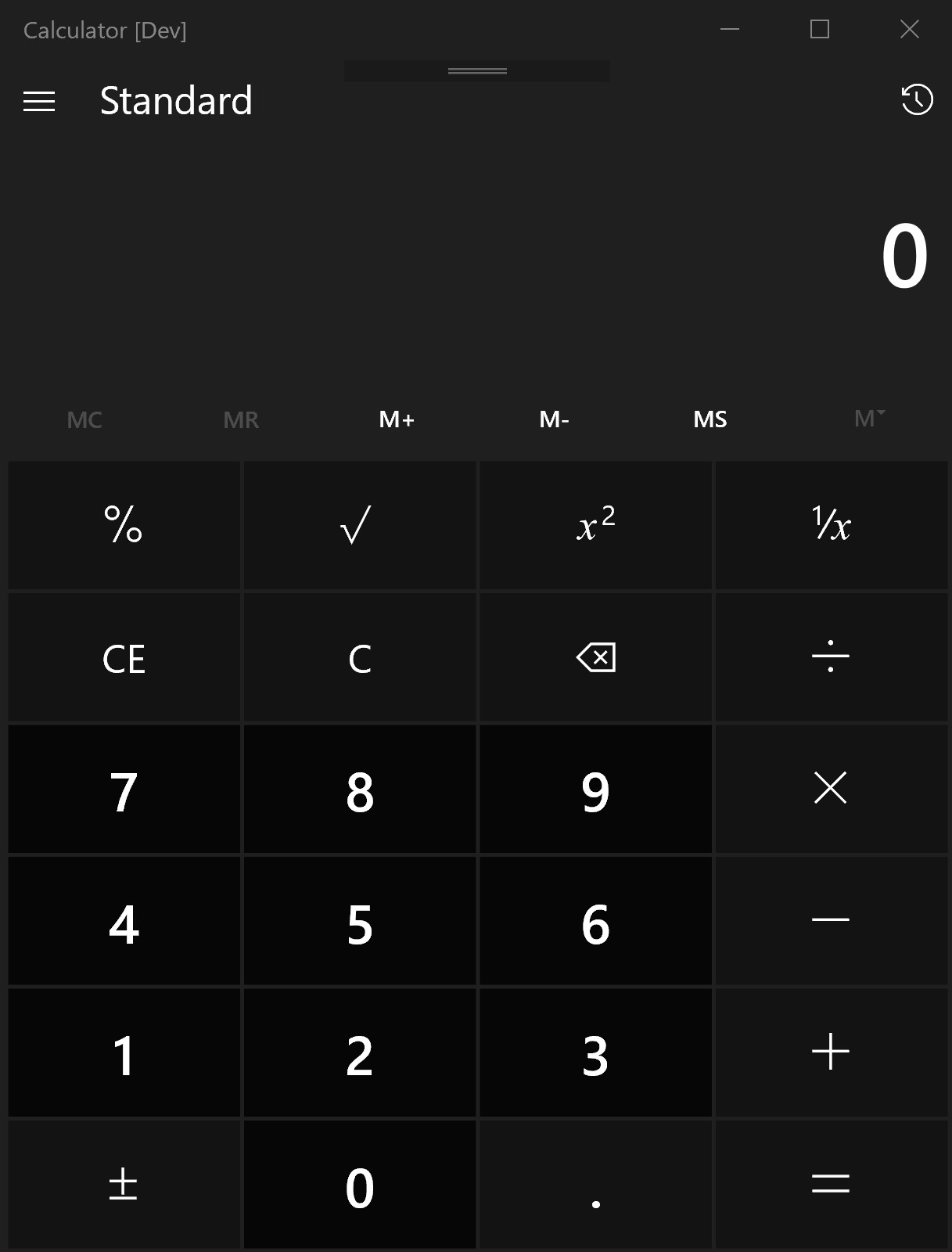 Modifying the title of the window to "Calculator [Dev]" by tanuja3 ...