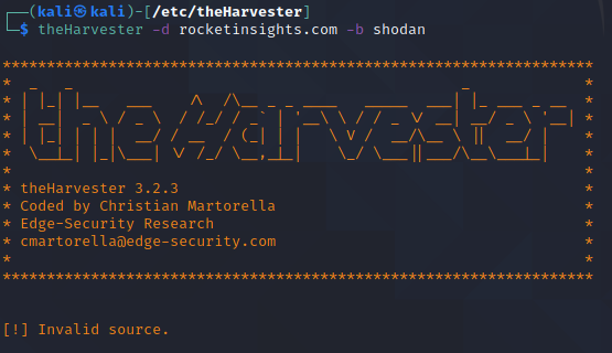 Issue Running Shodan Query · Issue #601 · laramies/theHarvester · GitHub