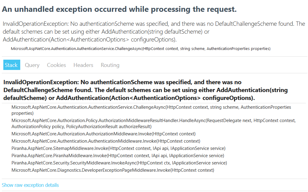 Can't access the manager · Issue #1609 · PiranhaCMS/piranha.core · GitHub