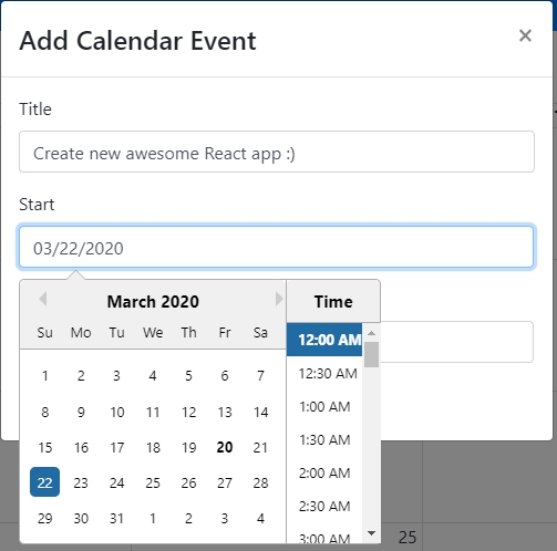 GitHub - ivanradunkovic/React-Calendar: Calendar built with React