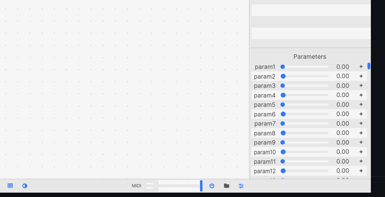 Is there a way to control parameters through the gui of plugdata, and is it possible to increase ...