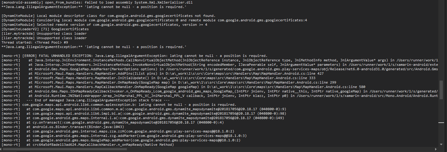 Java Lang Null Exception When Adding Map Pins Via Binding · Issue 12617 · Dotnetmaui · Github