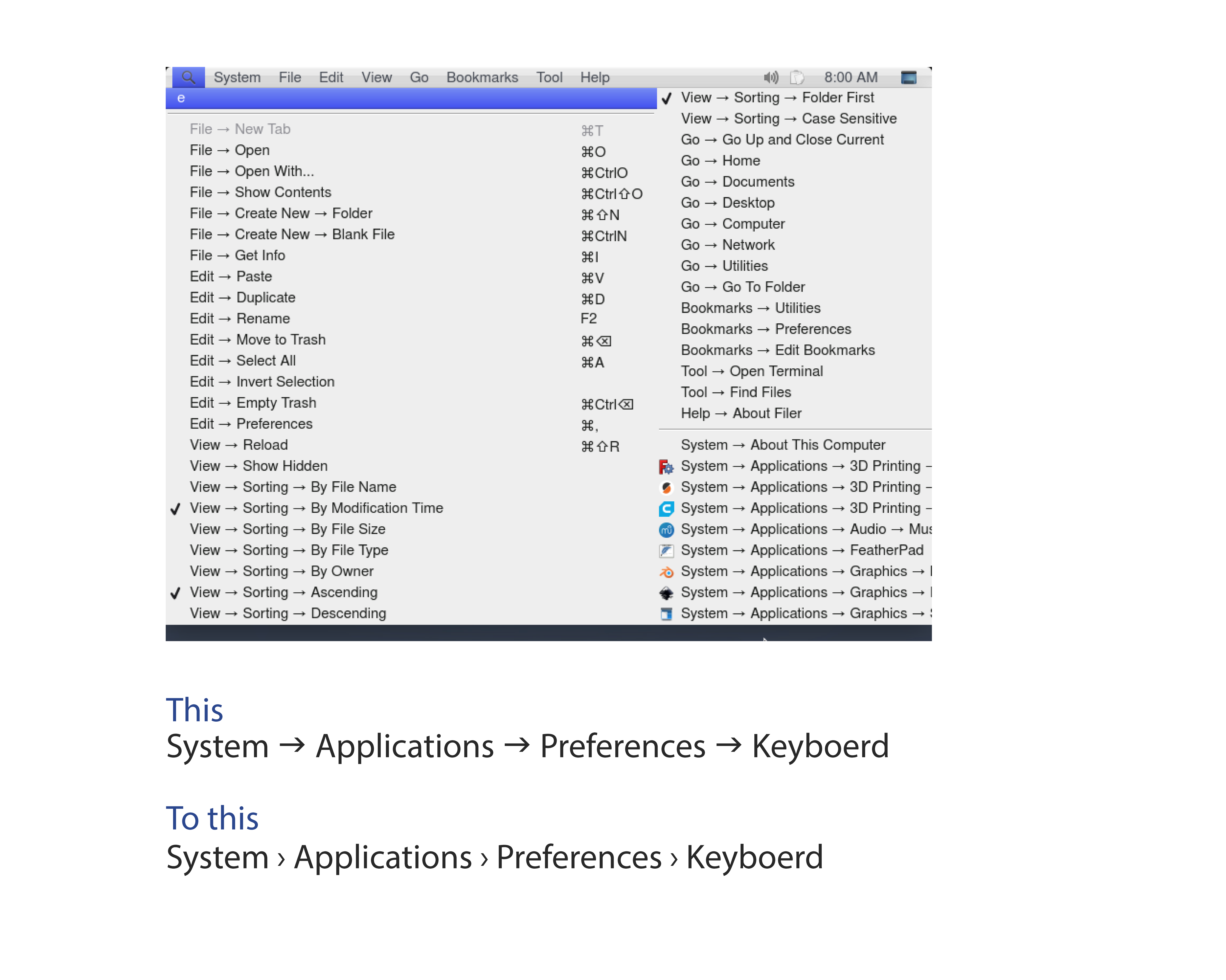 Replace the arrows in the search list with "›" · Issue #412 · helloSystem/hello · GitHub