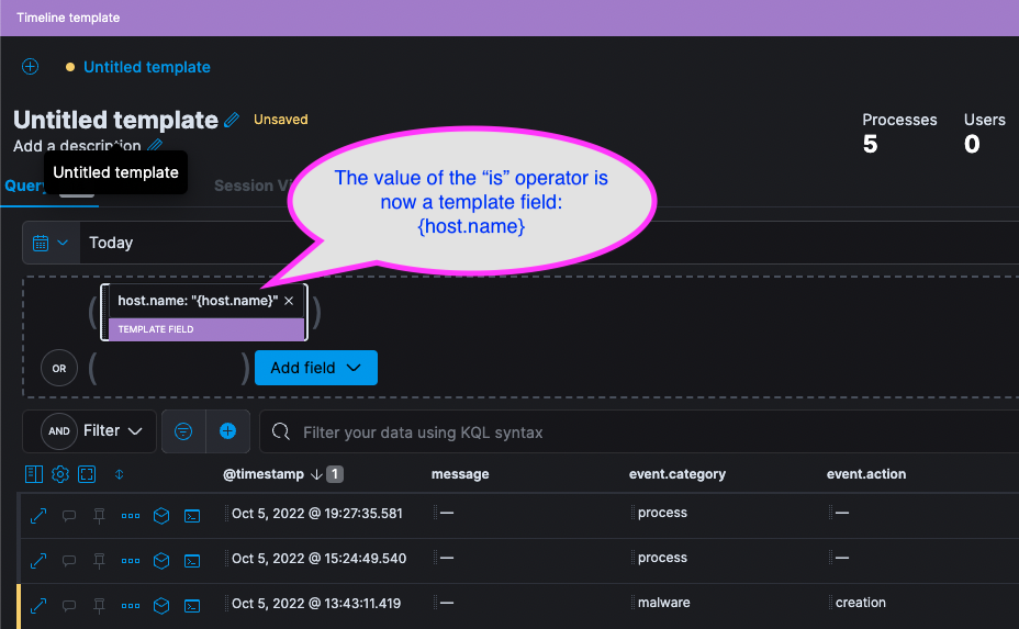 Add better user notifcation around 'is one of' operator not working with template fields ...