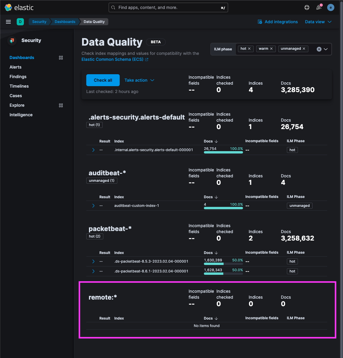 Security Solution Display A `remote Clusters Wont Be Checked` Message And Remove The Text
