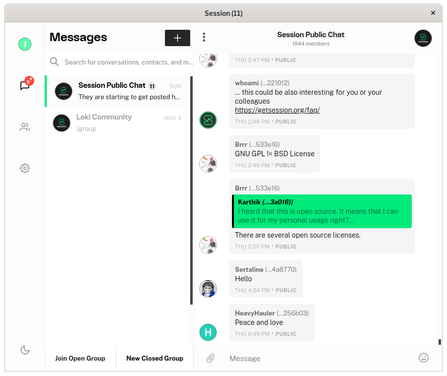 Session breaks message history order when loading older open group ...