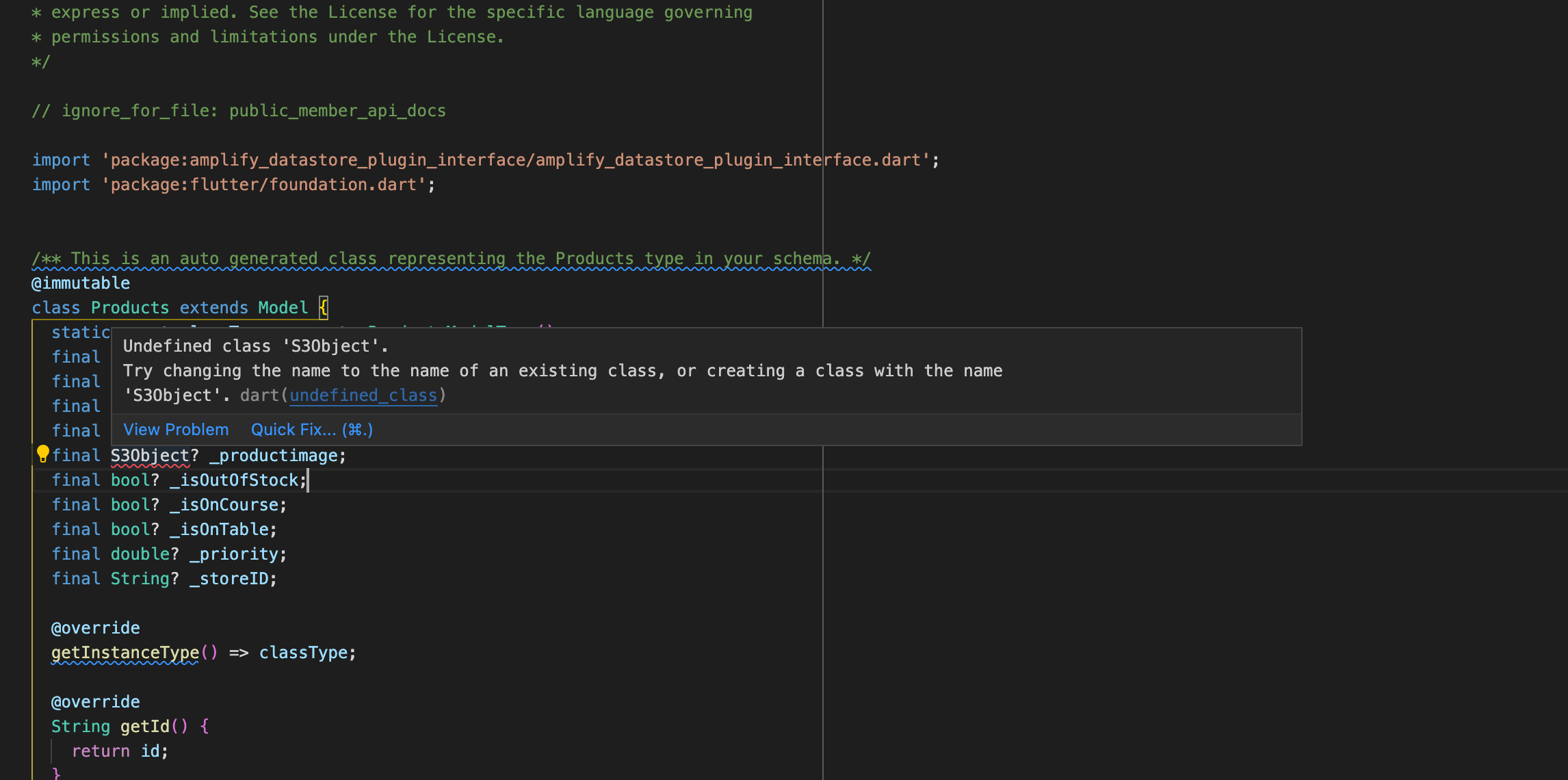 amplify codegen model generating files with errors · Issue #902 · aws-amplify/amplify-flutter ...